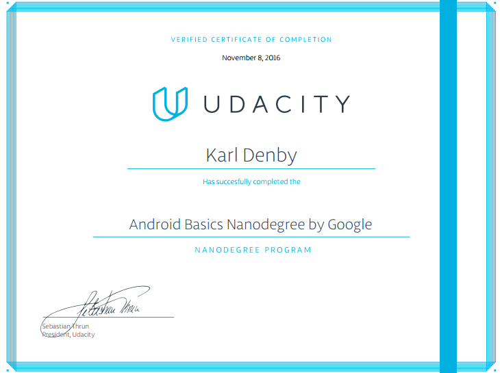 Certifications – Karl Denby